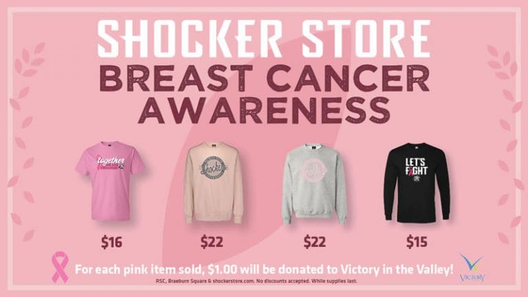 Get pink merchandise at Shocker Store, benefit Victory in the Valley ...