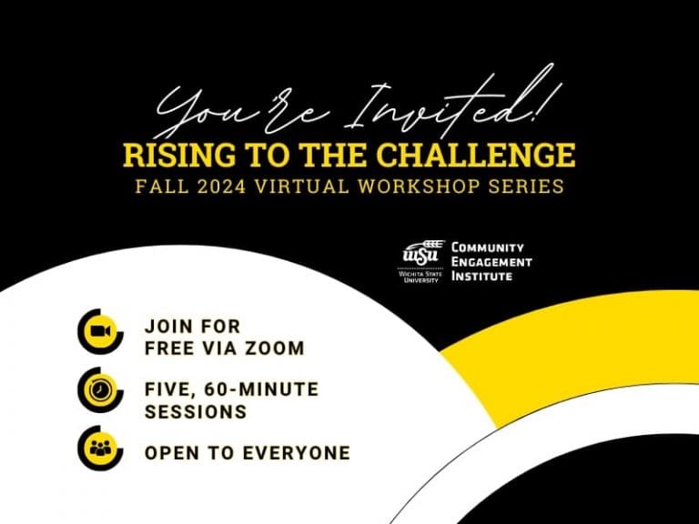 Join Community Engagement Institute’s fall 2024 Rising to the Challenge virtual workshop series ...