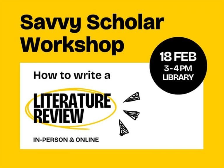 Savvy Scholar workshop for students: How to write a literature review – WSU News