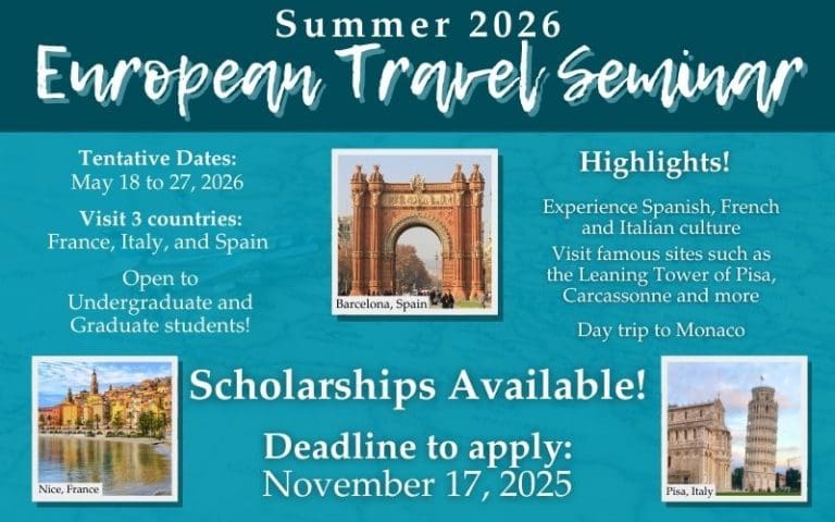 Summer 2026 European Travel Seminar – WSU Newsletters