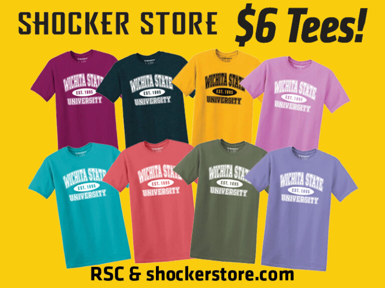 Grab $6 color tees from the Shocker Store – WSU Newsletters